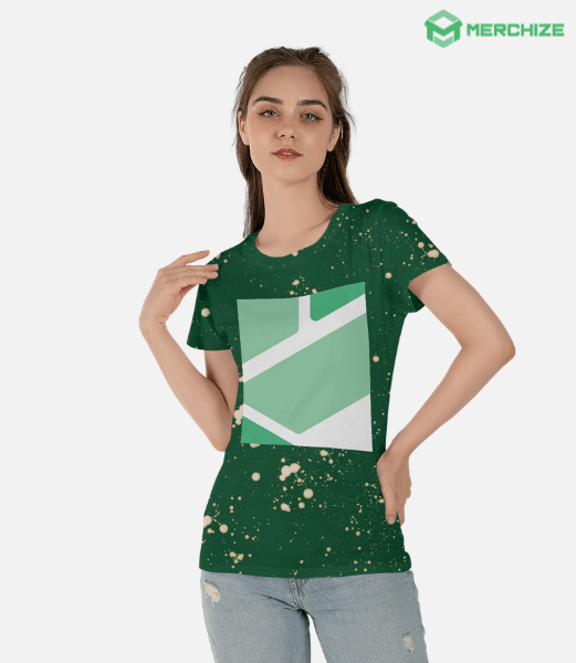 Custom Print On Demand Bleached T-Shirt 2D | Merchize